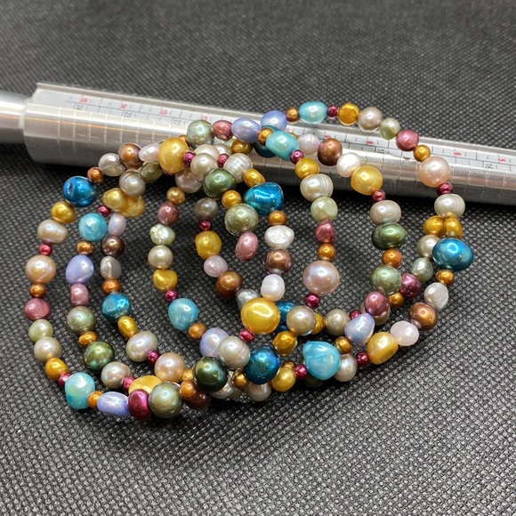 Jewelry | Multi Color Freshwater Pearl Wrap Bracelet | Poshmark